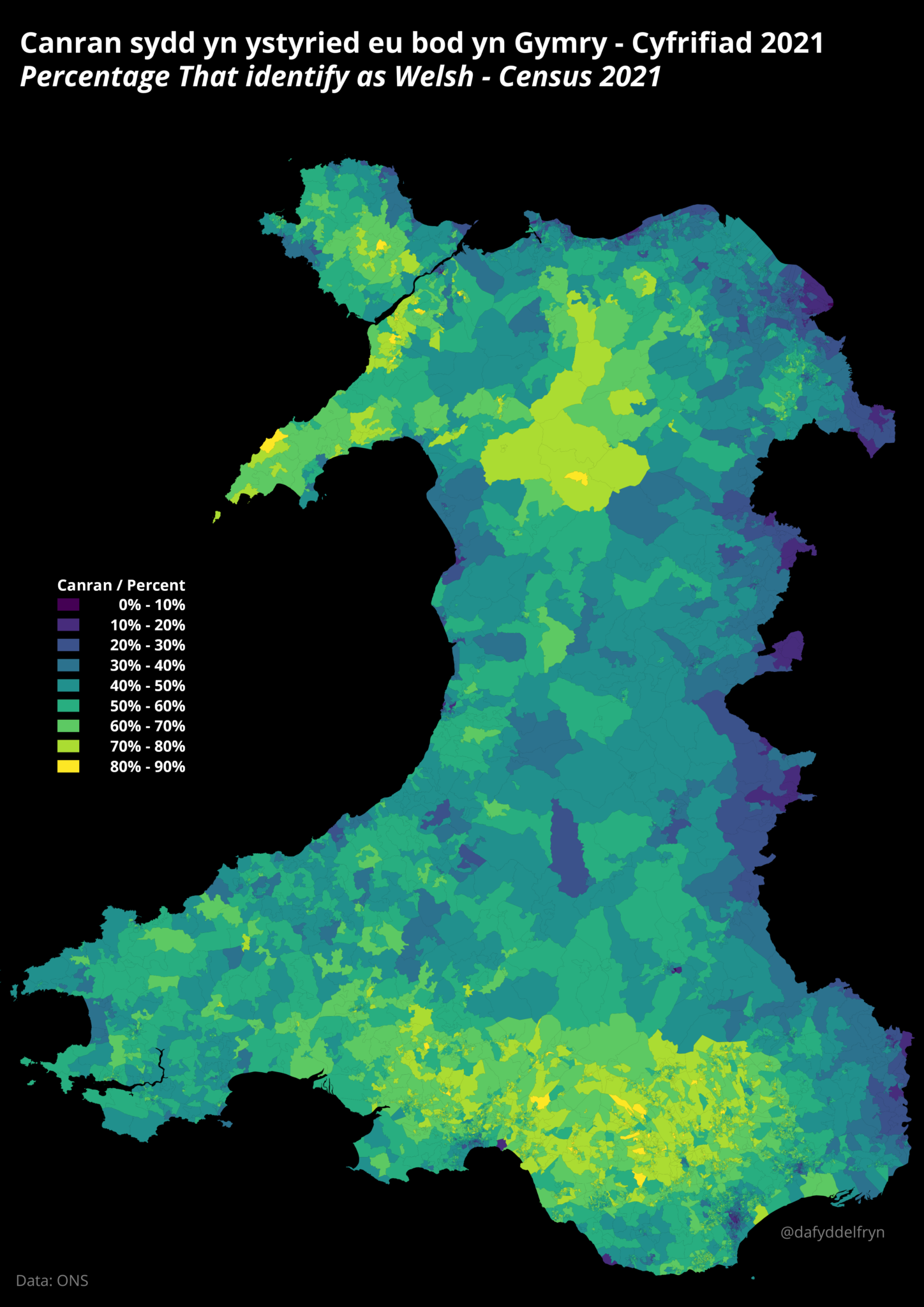 Mapiau Cyfrifiad 2021 - 2021 Census MapsDyma dwi'n feddwl am hyn…